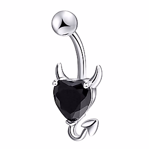 Devil Heart Belly Button Rings Navel Rings Steel Bar Stud Belly Navel Piercing Jewelry