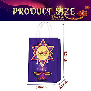 HABDJILTY 20 Pcs Happy Diwali Gift Bags,Festival of Lights Gifts Bags for Birthday Gift Packs Snacks Candy Bags Diwali Party Favor