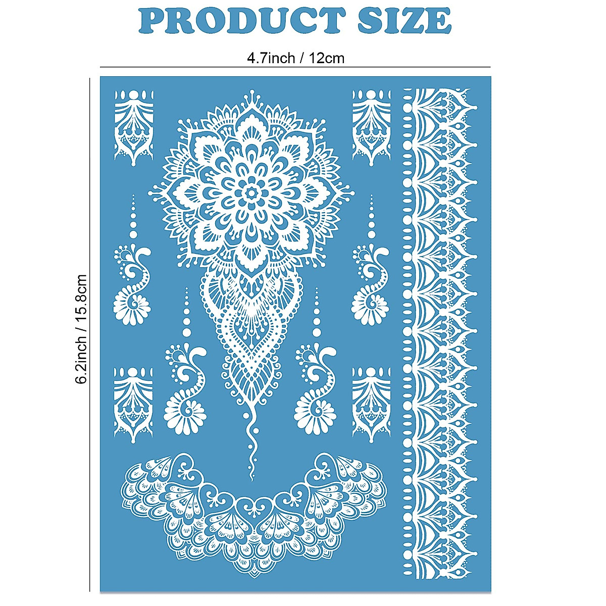 White Lace Temporary Tattoos, Konsait Butterfly Mandala White Tattoos Stickers that Look Real and Last Long Body Tattoos for Women Teens and Girls Wedding Makeup 12 Sheets