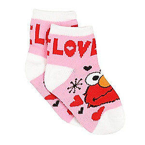 Sesame Street Girls 6 pack Quarter Socks (2-4 Toddler (Shoe: 4-7), 6 pk Elmo Abby)