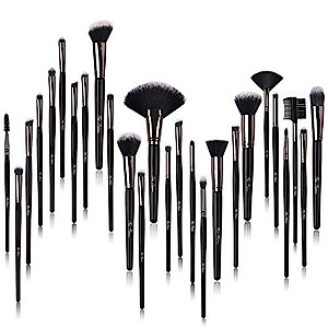 Makeup Brushes 24pcs Makeup Brush Set Kabuki Foundation Blending Brush Face Powder Blush Concealers Eye Shadows Make Up Brushes Kit with Bag
