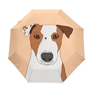 My Daily Jack Russell Terrier Dog Travel Auto Open/Close Umbrella with Anti-UV Windproof Lightweight