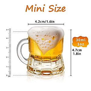 Supwinnet 48pcs Shot Glasses Set, 24pcs 0.5oz/15ml Mini Shot Glasses with Tray and Holder Organizer and 24pcs 1 oz/30ml Beer Glasses with Handle