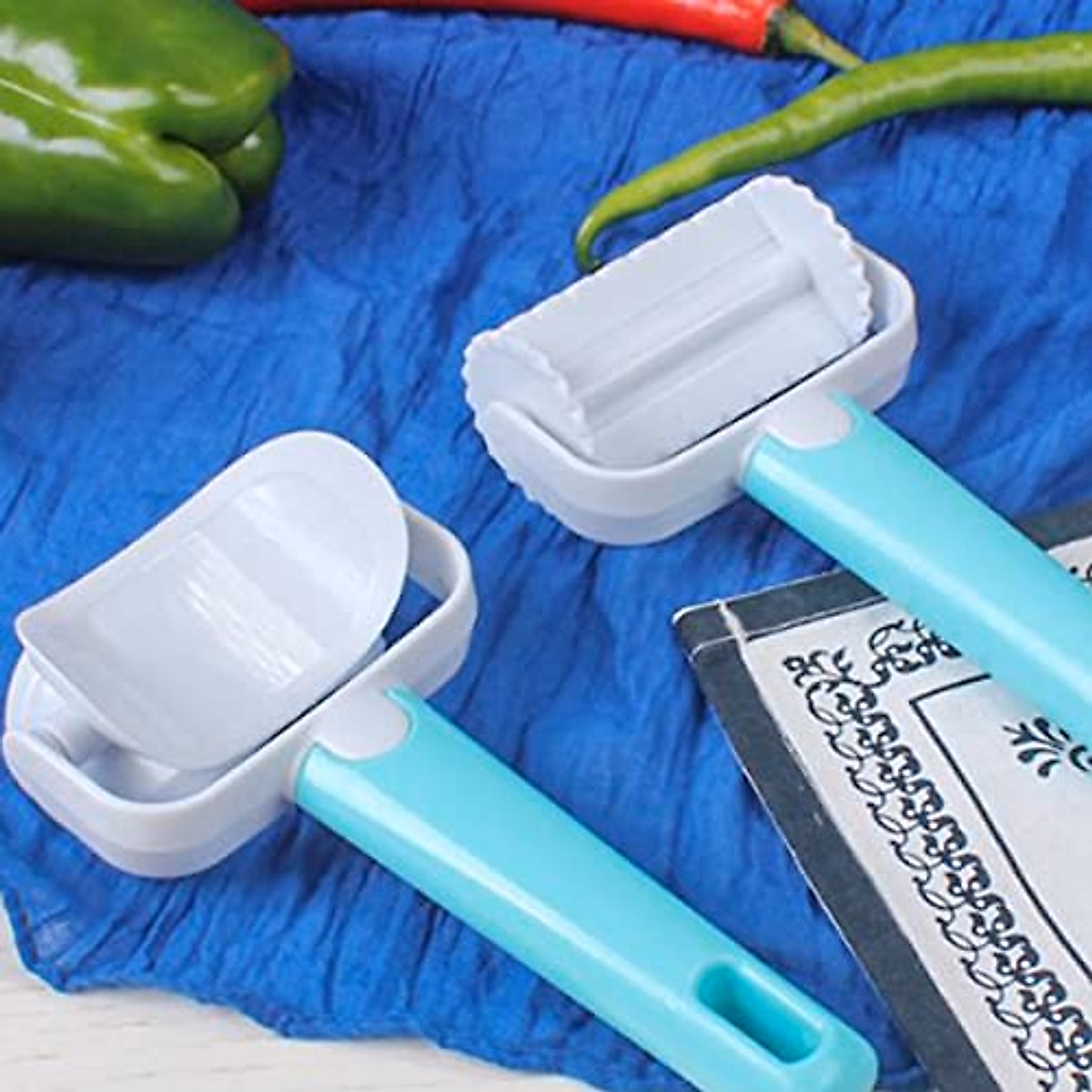 UPKOCH Pie 2pcs Rolling Cookie Cutters Rolling Pastry Cutter Rolling Crimped Cutter Circle Dumpling Round Biscuit Cutting Biscuit Cutter