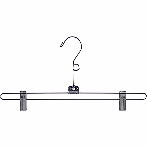 Chrome Metal Salesman Bottom Hanger with Clips and Loop on Neck in 12" Length X 1/8" Thick, Box of 100