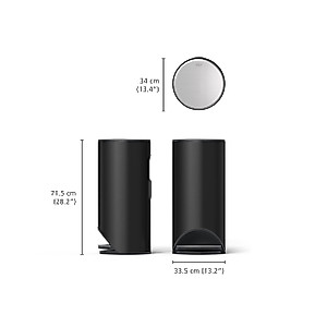 Joseph Joseph Arc 30L/7.9 Gallon Slimline Pedal Bin with Easy Push Pedal, Liner Pocket, Odor Seal, Soft-Close Lid, Fingerprint-Proof, Removable Inner Bucket, Carbon Black