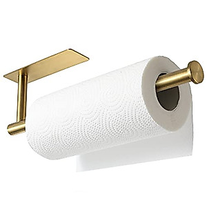 theaoo 2 Packs Paper Towel Holder - Under Cabinet Paper Towel Holder for Kitchen, Adhesive Paper Towel Roll Rack for Bathroom Towel, Wall Mounted Matte Black Paper Towel Rack, SUS304 Stainless Steel…