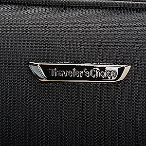 Traveler's Choice Lares Softside Expandable Luggage with Spinner Wheels, Black, Checked 30-Inch