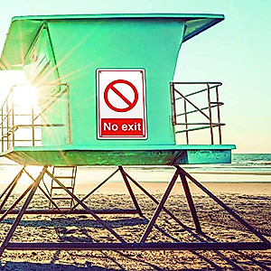 BannerBuzz No Exit Prohibited Sign , Metal Aluminum Rust Free, UV Print Coated and Weatherproof Sign, Indoor Outdoor Use, Easy to Mount (24" W X 36" H, Sign with Holes)