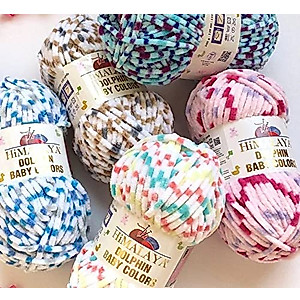 Himalaya Dolphin Baby Colors, Each Skein 100 Gr/3,5 oz, 120 mt/ 132 yd, Super Bulky Yarn, Blanket Yarn, Velvet Yarn, Knitting Yarn, Amigurumi Yarn, Baby Yarn (80425)
