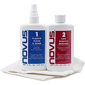 NOVUS-PK2-8 | Plastic Clean & Shine #1, Fine Scratch Remover #2 and Polish Mates Pack | 8 Ounce Bottles