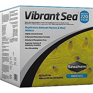 Seachem Vibrant Sea - Highly Concentrated Synthetic Sea Salt 220 Gallons, 220 gallon/833 L