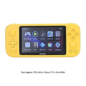 Bewinner Electric Handheld Game Player for Kids, Portable Retro Video Game Player with 5.1inch HD Display Screen, USB C Rechargeable Arcade Gaming Player, Birthday Present (Yellow)