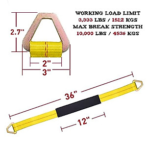 Stay There 4 Pack 36" Long Axle Tie Down Straps by Stay There, Alex Straps with D-Ring and Protective Sleeve 10,000 Pound Capacity