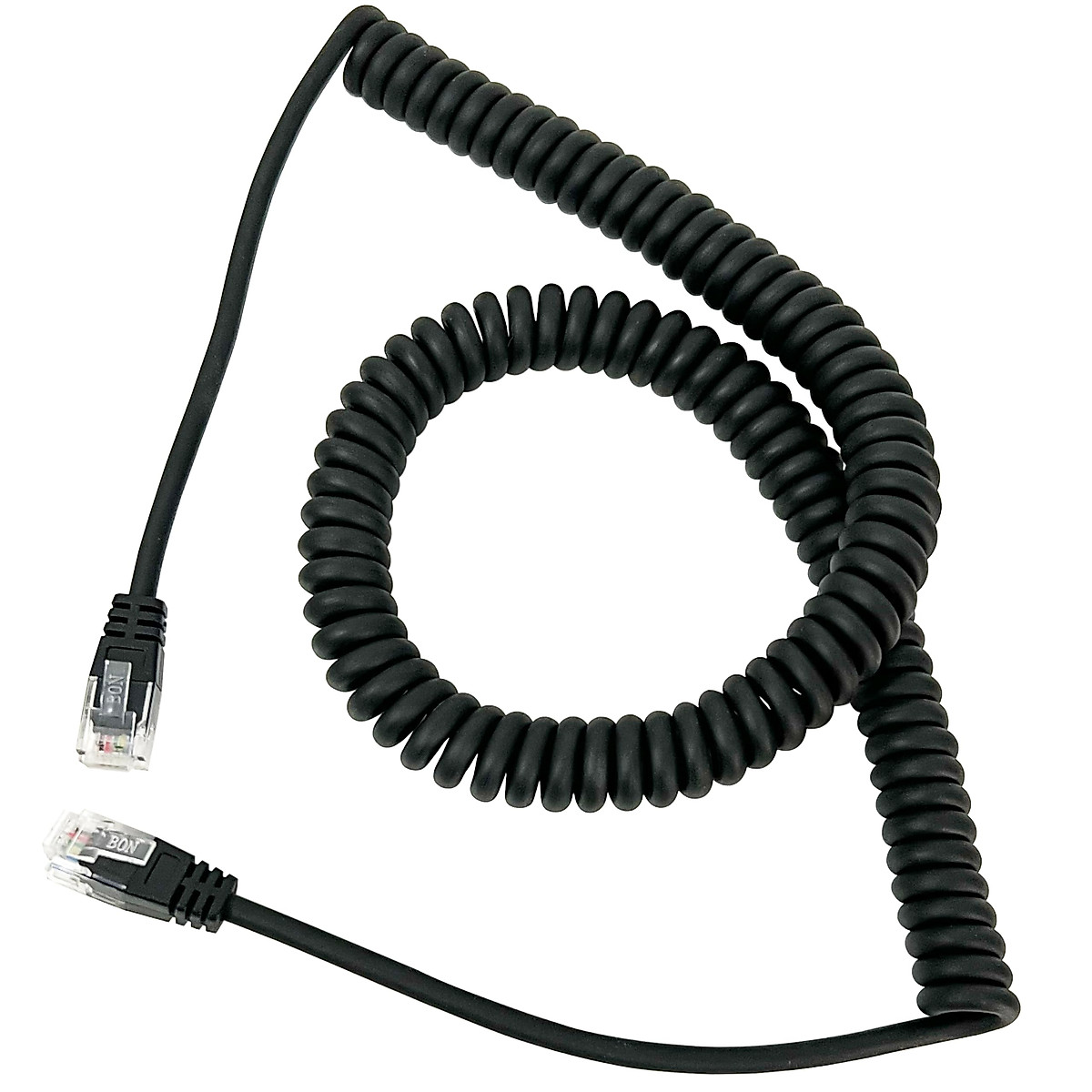 HPWFHPLF Telephone Cords, 2 Pack 6P6C Anti-Tangle Telephone Wires, 6-10 Feet RJ12 Male to Male Coiled Cable for Landline Phones (Black)