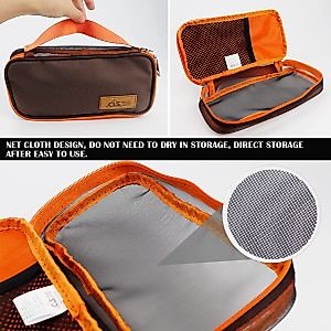 LNQ LUNIQI Cooking Utensil Storage Bag Grill Cookware Organizer Travel Set Portable Tableware Fork Spoon Chopsticks Organizer Tote for Outdoor Travel Picnic Camping（0range）