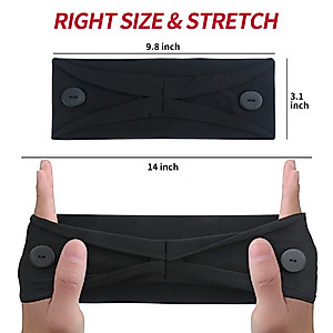 ABAMERICA Headbands with Button for Mask, Wide Nurses Headbands Non Slip Elastic Ear Protection for Women Men Doctors Sweatband Head Wrap