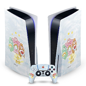 Head Case Designs Officially Licensed Care Bears Group Classic Matte Vinyl Faceplate Sticker Gaming Skin Case Cover Compatible with Sony Playstation 5 PS5 Disc Edition Console & DualSense Controller