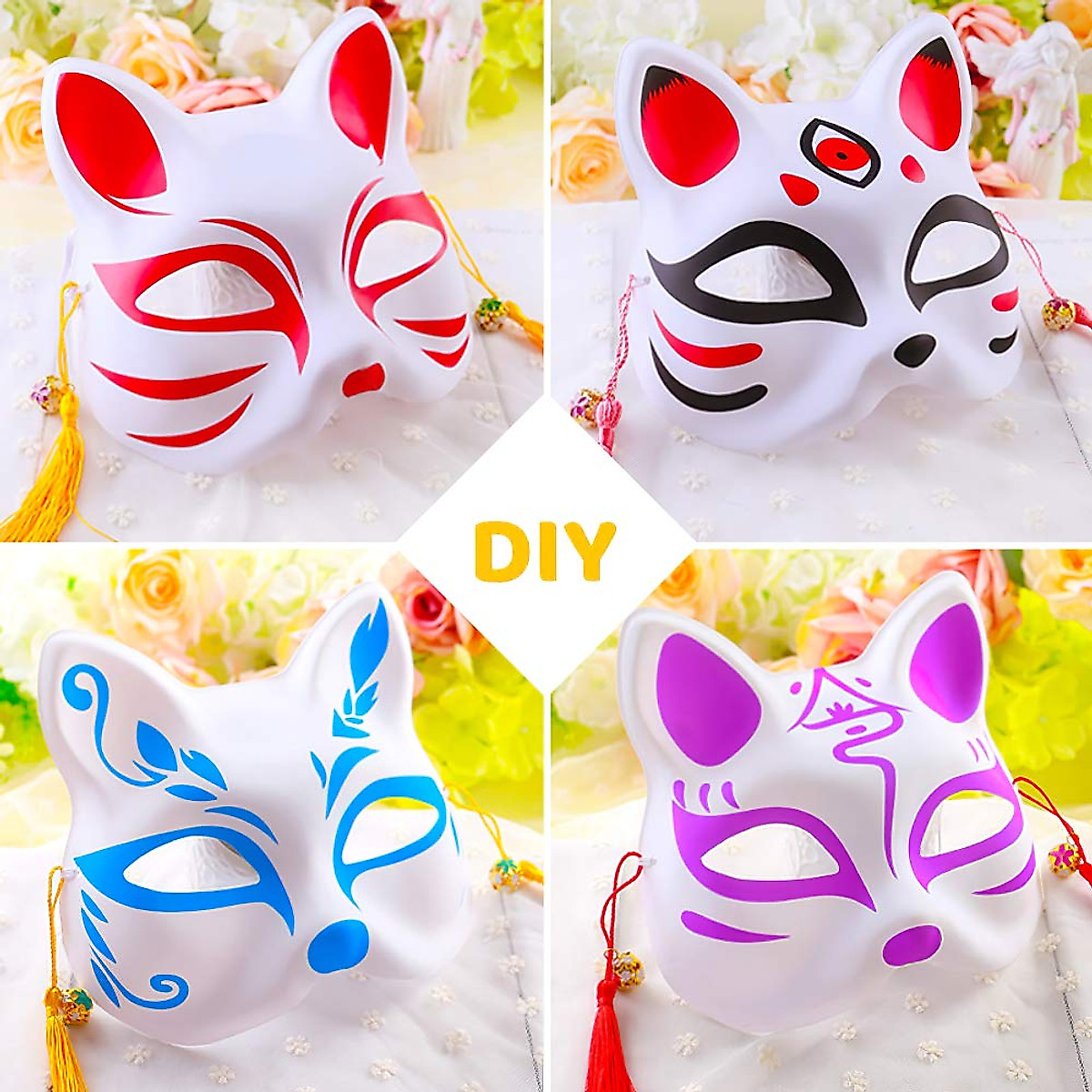 Lynkaye White Plain Masks,16 pcs DIY Unpainted Masquerade Masks Craft Mardi Gras Dance Cosplay Party Mask Costume (16 Pcs) (Style B)