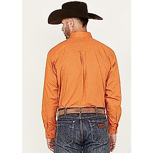 Cinch Western Shirt Mens L/S Zig-Zag Print Button XL Orange MTW1105475