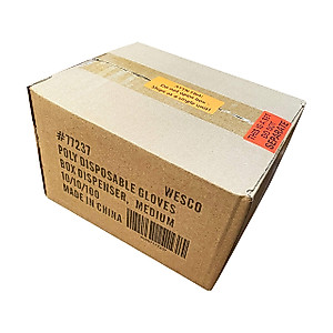 KingSeal 1000 Count Embossed Poly Foodhandling Gloves, Powder-Free, Quick Change, Size MEDIUM, Box Dispenser - 10 Packs of 100 Each