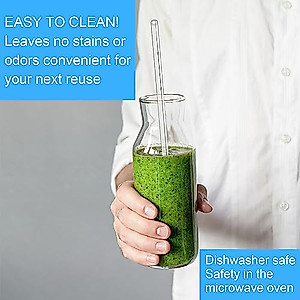 Replacement Glass Straws for Stanley 40 oz 30 oz Tumbler, 6 x 12 inch Long Straight Drinking Reusable Glass Straws for Bottles, Bring 2 Cleaning Brushes, Dishwasher Safe - Eco-Friendly.