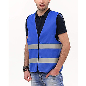 10 Pack High Visibility Vest for Adults Reflective Tape Bright Color Safety Vest Hi-Vis for Mens Womens