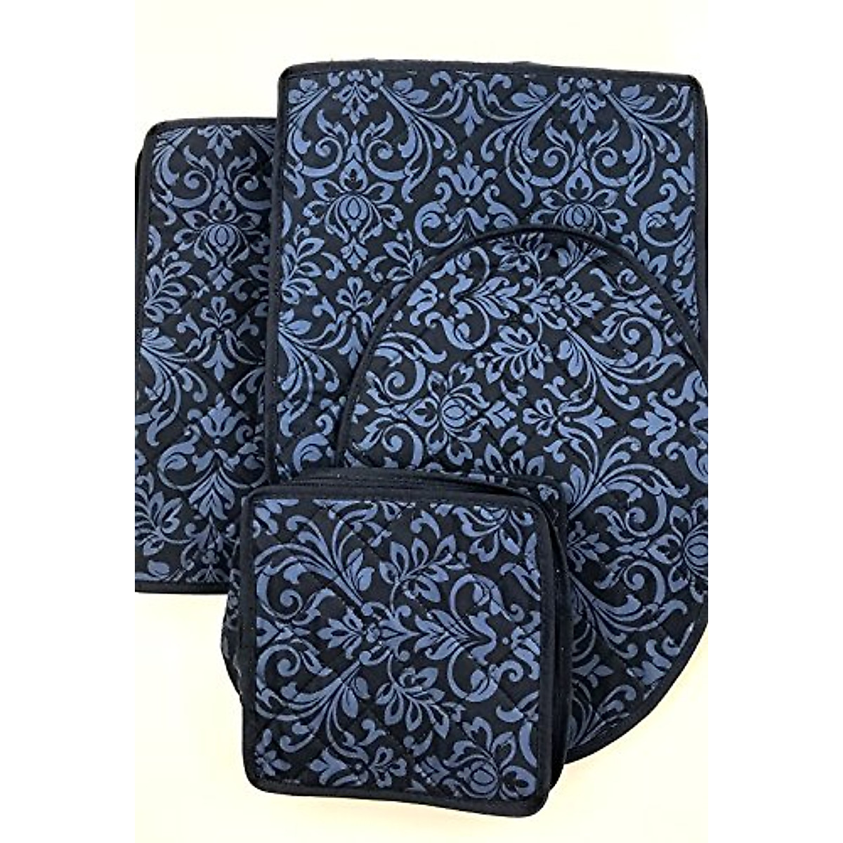 Homewear 8-Piece Hudson Damask China Storage Container Set, Navy