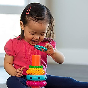 Sassy Stacks of Circles Stacking Ring STEM Learning Toy, Age 6+ Months, Multi, 9 Piece Set