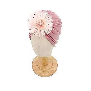 MOONHING Baby Girl Toddlers Breathable Cotton Hat Newborn Knotted Hat Cute Donut Soft Turban Bow Knot Cap