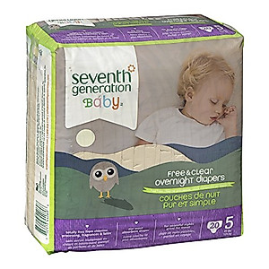 Seventh Generation Overnight Diapers, Size 5, 20 Count