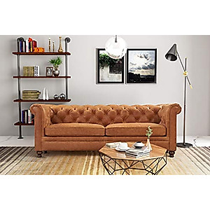 POLY & BARK Lyon Sofa in Full-Grain Pure-Aniline Italian Leather, Cognac Tan