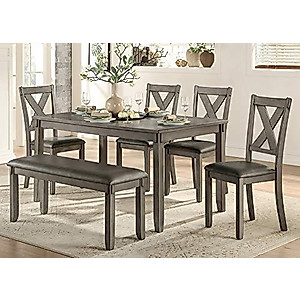 Homelegance 6-Piece Pack Dinette Set, Gray