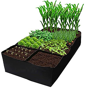 Fabric Raised Garden Bed 6x3x1ft Garden Grow Bed Bags for Growing Herbs, Flowers and Vegetables 128 Gallon