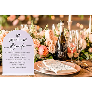 Tuiemie Minimalist Bridal Shower Ring Game, 1 Sign and 50 Rings, Bridal Shower Decorations, Put a Ring on It Bridal Shower Game, Wedding Shower Games(jzxn10)