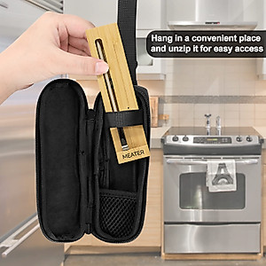 Homakover 1680D Carrying Case for MEATER/MEATER Plus Smart Meat Thermometer with Bluetooth, Splash-Proof, Waterproof, Portable Protective Cover Travel Storage Bag, 7 x 2 x 1.5 inches (Case Only)