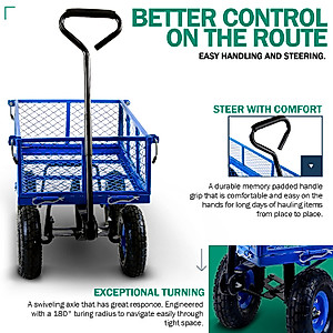 G Wood Chipper Shredder Mulcher Leaf Vacuum Kit & Landworks Lawn & Garden Utility Cart/Beach Wagon