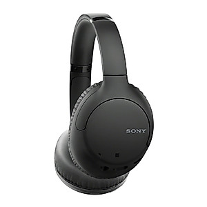Sony WHCH720NWireless Bluetooth Noise Canceling Over-The-Ear Headphones (Black) Bundle with Headphone Hanger Mount with Built-in Cable Organizer (2 Items)
