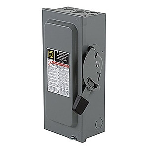Square D - D222NCP 60-Amp 240-Volt Two-Pole Indoor General Duty Fusible Safety Switch with Neutral