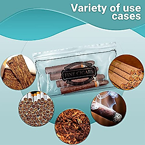 APQ Polyethylene Slide Seal Lock Cigar Bags 10 x 5, Clear Small Plastic Bags Zip Pack of 100, Slide Top Closure Zipper Bags 10x5, Plastic Zip Bags Small, 3 Mil Plastic Bags, Resealable Plastic Bags