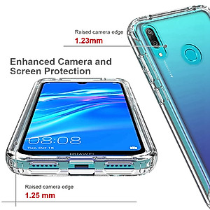 Vavies Compatible with Y7 2019/Y7 Prime 2019 Case, Dub-LX1 Case with Tempered Glass Screen Protector, Full Body Shockproof Clear Flexible Protective Cover Cases for Huawei Y7 Prime 2019 (Clear)