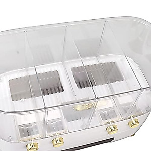 Haofy Rice Grain Bucket, 5000ml Compartment Food Storage Container White Refreshing Keeping for Restaurant (4 Grid)