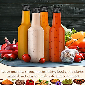 Zubebe 50 Pcs Hot Sauce Bottles 8.5 oz Woozy Bottles Clear Empty Mini Liquor Bottles Plastic Alcohol Bottles with Leak Proof Screw Caps for Oil Milk Beverages Salad Dressing Birthday Party Favors