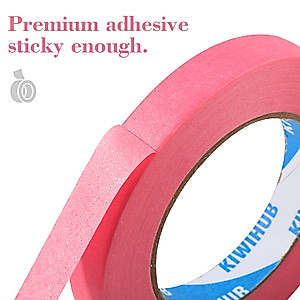 KIWIHUB Pink Painter's Tape,1" x 60 Yards - 14 Day Easy Removal Decorative Masking Tape for Painting,Labeling,DIY Crafting,Decoration and School Projects