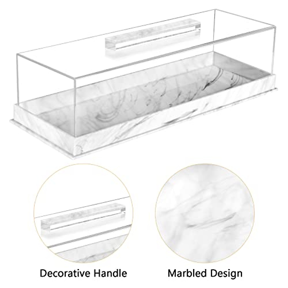Rectangle Cake Tray with Lids, Clear Pastry Display Case, Dessert Holder Tray, Cake Stand, Cookie Display, Marble Pattern Plastic Cake Platter with Lucite Cover, Pastry Base