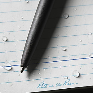 Rite in the Rain Weatherproof Black Metal Tactical Clicker Pen - Blue Ink (No. 97B)