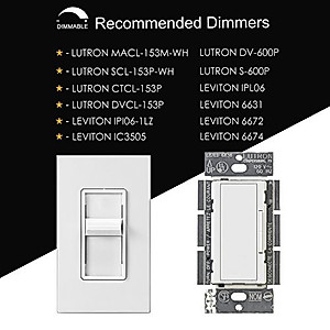 MRDENG Candelabra Led Light Bulbs G16.5 for Chandelier,Ceiling Fan,E12 Led Bulb Dimmable 40 Watt Equivalent,350Lumens,120 Volts,2700K Warm White,6 Pack