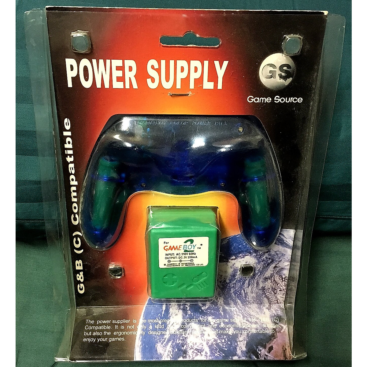 Game Source Power Supply + Pack for Nintendo GameBoy and GameBoy Color - Blue