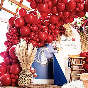 PartyWoo Red Balloons, 100 pcs Matte Red Balloons Different Sizes Pack of 36 Inch 18 Inch 12 Inch 10 Inch 5 Inch for Balloon Garland or Balloon Arch as Party Decorations, Birthday Decorations