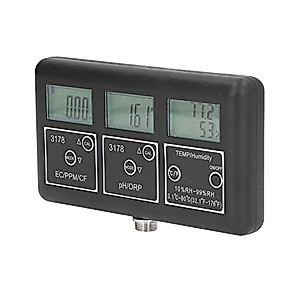 Water Quality Tester, 7 in 1 PH ORP EC TDS CF Temperature Humidity Meter Multi-Parameter Water Monitor for Drinking Water, Pool, Aquarium, Fish, Hydroponics(#2 US)